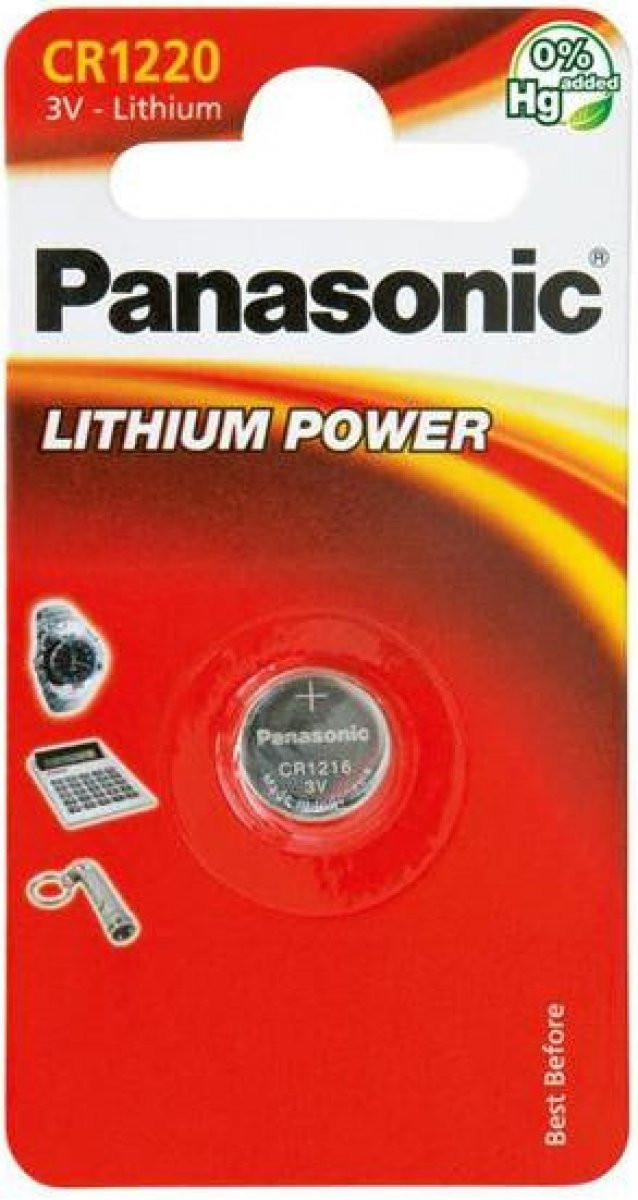 PANASONIC Lithiumbatterie (Knopf) CR-1220EL / 1B 3V (Blister 1Stk ...